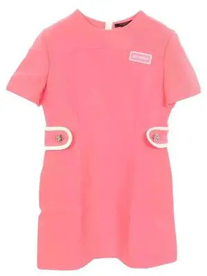 LOUIS VUITTON 2010s Logo-patch Short-sleeve Dress - Pink