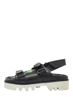 Dsquared2 Woven Texture Touch-strap Slingback Sandals - Black