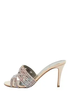 GINA Crystal Embellished Stiletto Sandals - Neutrals