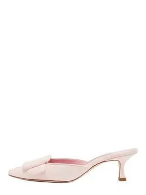 MANOLO BLAHNIK Manolo Blahnik Maysale Suede Mules With Buckle Detail