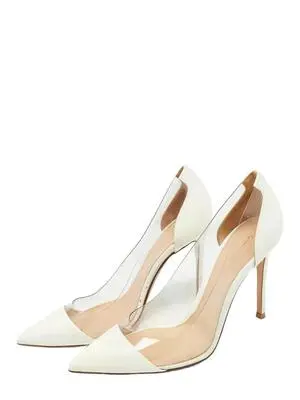 GIANVITO ROSSI Patent Leather Plexi Pumps - White