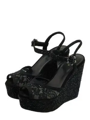 LE SILLA Crystal-embellished Lace Sandals