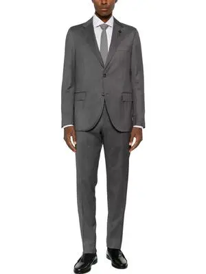 LARDINI Notched-lapels Single-breasted Suit - Grey