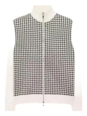 TOMBOLINI Houndstooth Zip-up Jacket - Neutrals
