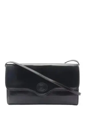 Gucci 2000s Interlocking G Leather Shoulder Bag - Black