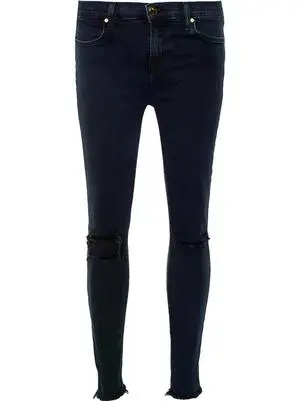 J Brand Button-zip Distressed Jeans - Blue