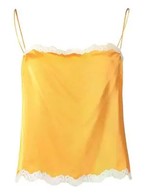 DÔEN Loure Lace-trim Top - Orange