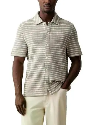 Michael Kors Horizontal-stripe Short-sleeve Shirt - Neutrals
