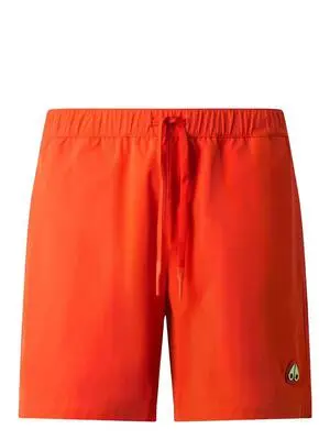 Moose Knuckles Logo-patch Drawstring Swim Shorts - Orange