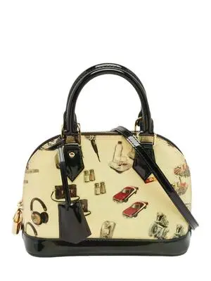 LOUIS VUITTON 2015 Alma Bb Monogram Vernis Tote Bag - Yellow