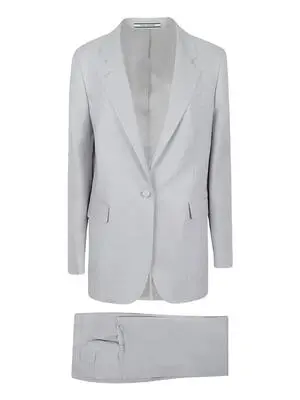 Tagliatore Single-breasted Linen Suit - Grey
