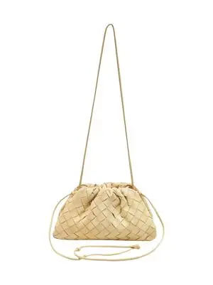 Bottega Veneta Mini Pouch Intrecciato Clutch Bag Neutrals