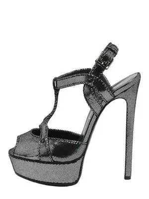 Casadei Textured Platform Stiletto Sandals - Silver