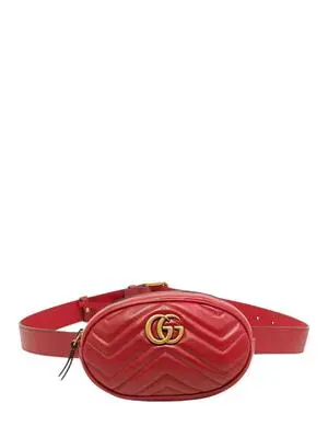 Gucci Gg Marmont Matelassé Belt Bag - Red