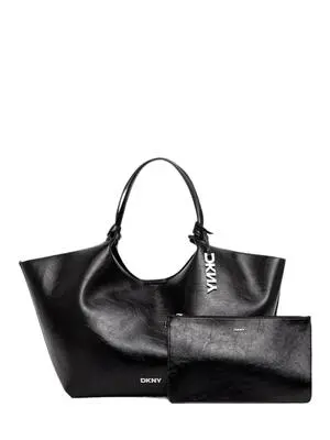 Dkny DKNY Logo Plaque Knotted Tote Bag Black