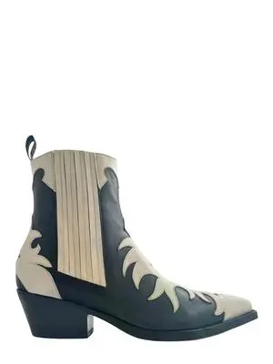 Sartore Two-tone Western Boots - Black