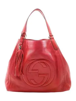 Gucci 2010s Soho Cellarius Interlocking G Tote Bag - Red