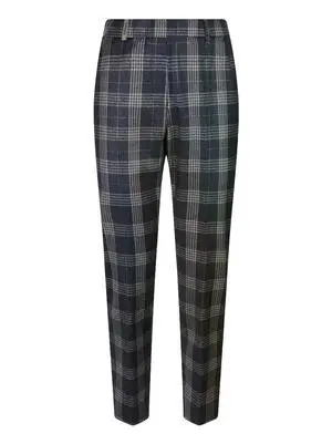 Peserico Check-pattern Tapered Trousers - Blue