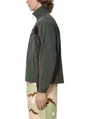 BOTT Contrast Panel High Collar Zip Up Jacket - Green