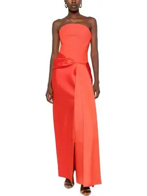 Solace London Strapless Draped Maxi Dress - Red