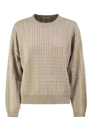 BRUNELLO CUCINELLI Brunello Cucinelli Cable-Knit Shimmering Cotton Sweater