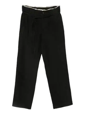 POST ARCHIVE FACTION Raw-edge Belted Trousers - Black