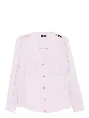 ELISABETTA FRANCHI V-neck Button-up Blouse