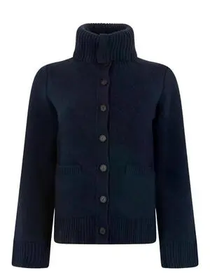 VINCE Vince Ribbed-Trim Button-Up Cardigan