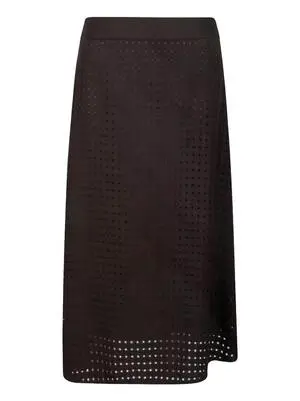 Peserico Perforated-design A-line Skirt - Brown