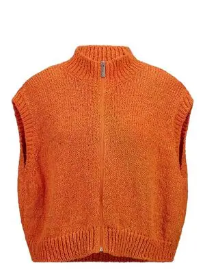 Herno Zip-up Vest - Orange