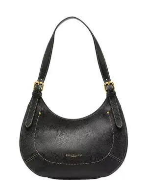 GIANNI CHIARINI Gabry Pebbled Leather Shoulder Bag - Black