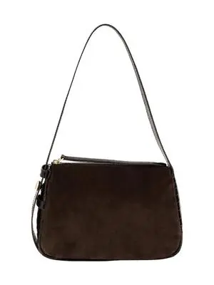Tory Burch Tory Burch Small Romy Suede Shoulder Bag Brown