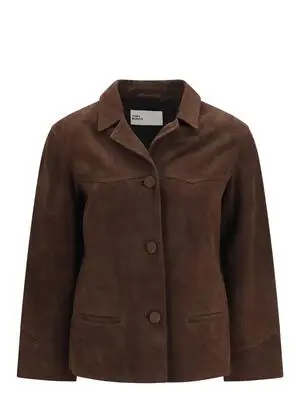 Tory Burch Suede Leather Jacket - Brown