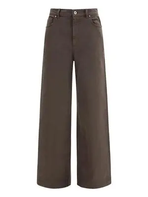 P.a.r.o.s.h Wide Leg Drill Pants - Brown