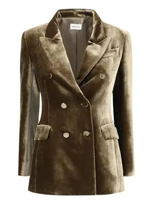 P.a.r.o.s.h P. A.r. O.s. H. Velvet Double Breasted Blazer Feale - Brown