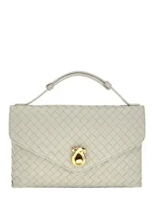 Bottega Veneta Knot Lock Shoulder Bag White