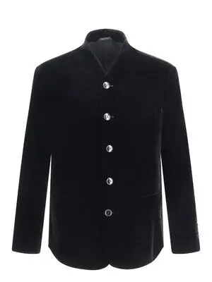 Giorgio Armani Blazer One Shot In Stretch Viscose And Cupro Velvet - Black