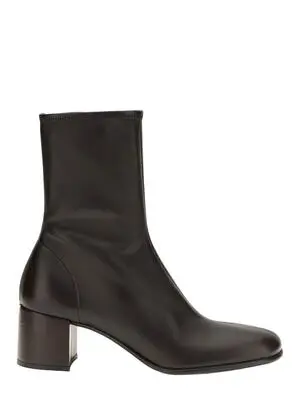 Prada Stretch Nappa Leather Ankle Boots - Brown