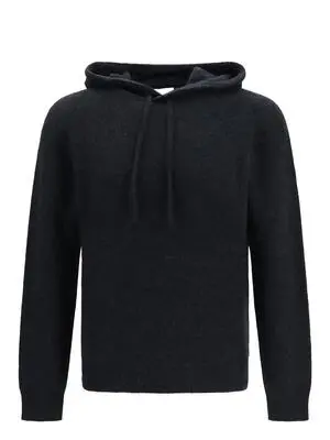 ROBERTO COLLINA Roberto Collina Ribbed Knit Hooded Sweater Black