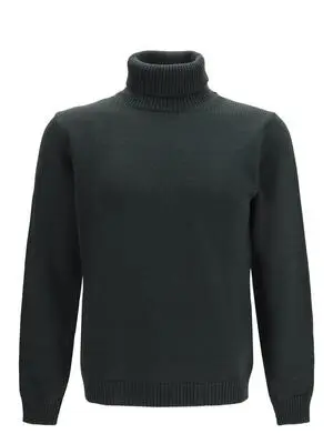 ROBERTO COLLINA Ribbed Wool Turtleneck Sweater - Green
