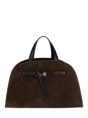 Tory Burch Tory Burch Romy Suede Top Handle Bag Brown