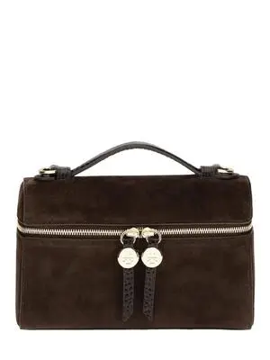 Tory Burch Romy Slim Suede Top Handle Bag Brown