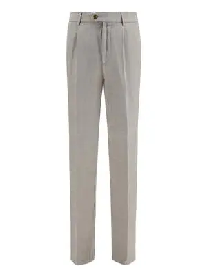 Brunello Cucinelli Garment-dyed Gabardine Pants - Grey