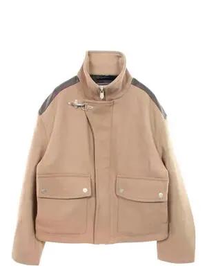 Hermès Leather-trimmed Wool Jacket - Neutrals