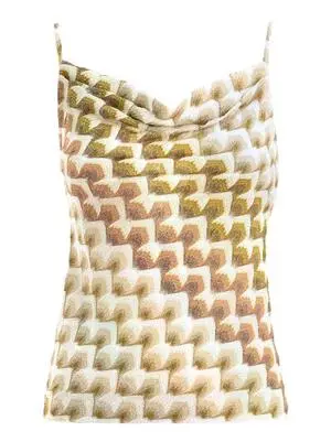 MISSONI Lace Motif Top With Draped Neckline