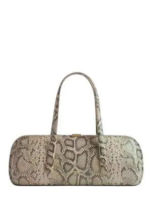 MUGLER Aurora Snakeskin-effect Shoulder Bag - Neutrals