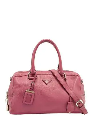 Prada Vitello Daino Bauletto Tote Bag - Pink