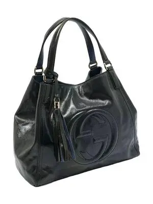 Gucci Soho Interlocking Logo Tote Bag Grey