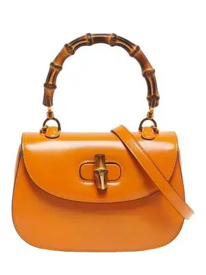 Gucci Small Bamboo 1947 Leather Tote Bag Yellow