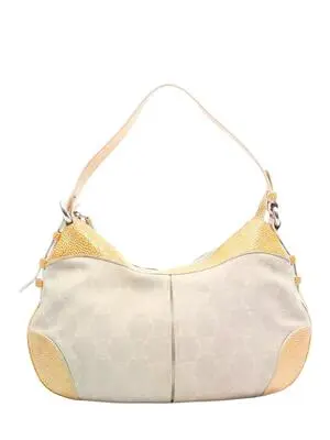 Celine 2000s Macadam Shoulder Bag Neutrals